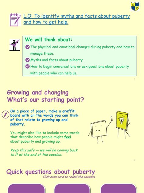 Sex Education Y5 L3 Puberty Facts And Myths Pdf