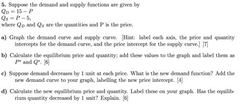 Solved Suppose The Demand And Supply Functions Are Given Chegg