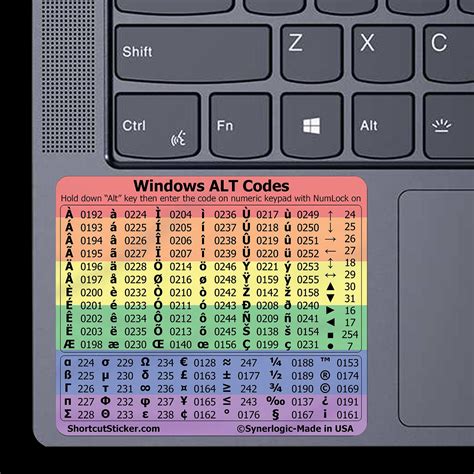 Windows Alt Codes Pclaptop Special Characters Shortcut Sticker