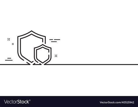 Shields Line Icon Privacy Secure Sign Minimal Vector Image