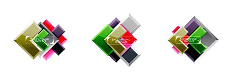 화살표와 사각형 디자인 추상 로고 또는 배너 컬렉션입니다 현대 기하학적 디자인 0명에 대한 스톡 벡터 아트 및 기타 이미지