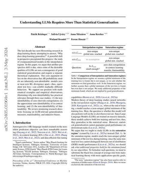 Understanding Llms Requires More Than Statistical Generalization 智源社区论文