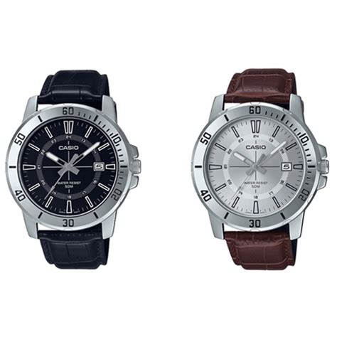 Casio นาฬิกาข้อมือผู้ชาย สายหนัง รุ่น Mtp Vd01l Mtp Vd01l 1c Mtp Vd01l 7c Shopee Thailand