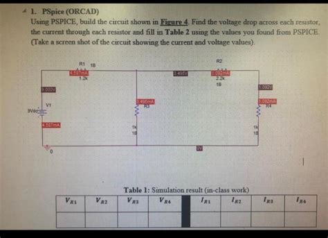 Solved 1 Pspice Orcad Using Pspice Build The Circuit