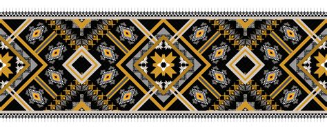 Horizontal Ethnic Geometric Pattern American Aztec Motif Textile