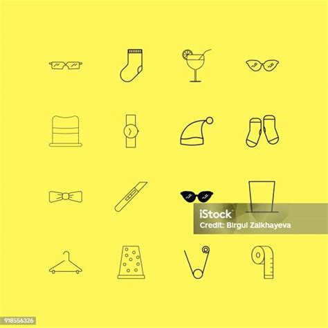 아름다움 드레스와 옷 선형 아이콘 세트입니다 간단한 개요 아이콘 0명에 대한 스톡 벡터 아트 및 기타 이미지 0명 골무 나비 넥타이 Istock