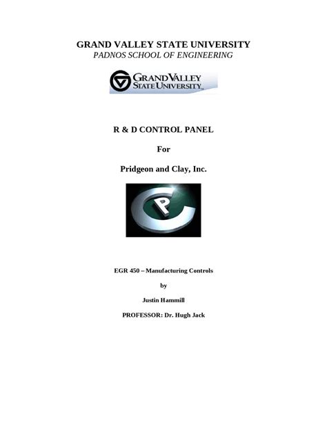 Introduction To Electrical And Panel Design Project Egr 450 Docsity