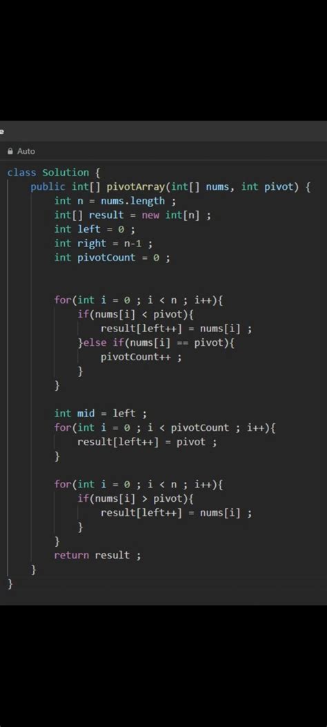 Salim Raza On Linkedin Day 4 Leetcode 2161 Partition Array According