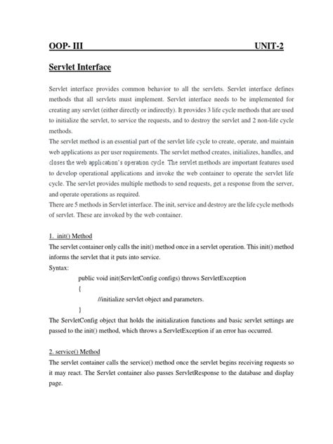 Servlet Interface Pdf