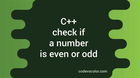 c program to check if a number is even or odd codevscolor