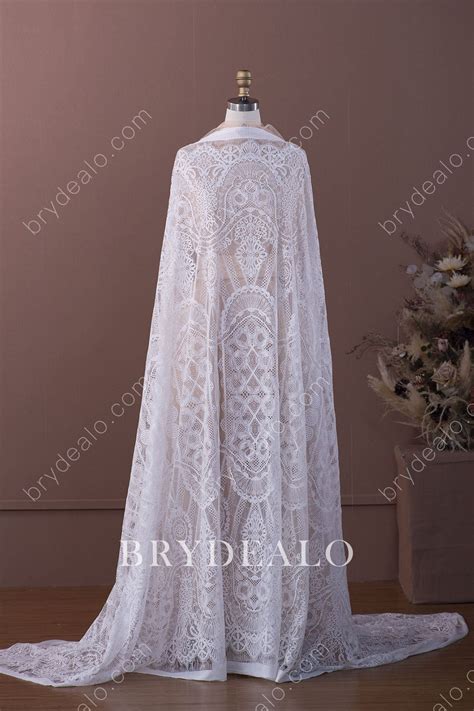 Symmetrical Pattern Crochet Bridal Lace Fabric By The Piece Designformal