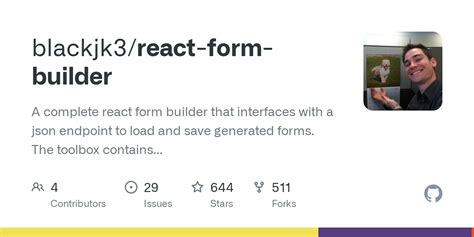 Github Blackjk3react Form Builder A Complete React Form Builder That Interfaces With A Json