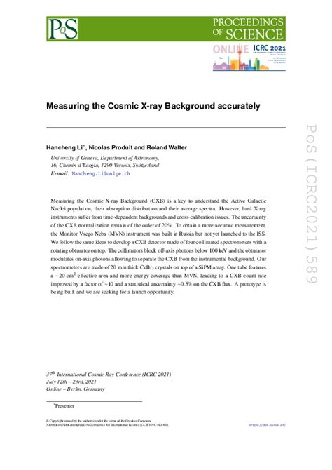 Pdf Measuring The Cosmic X Ray Background Accurately