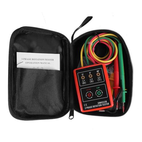 Small Sm852b 3 Phase Rotation Detector With Led Indicator 3 Phase Sequences Tester For Efficient