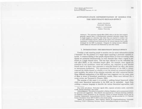 Pdf Activation State Representation Of Models For The Redundant Signals Effect