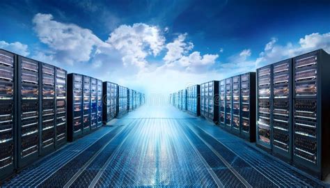 Servers And Data Management Featuring Symbols Like Server Racks Data Cables And Network Icons