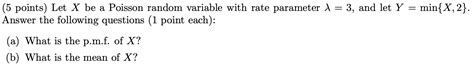 Solved Points Let X Be A Poisson Random Variable Chegg