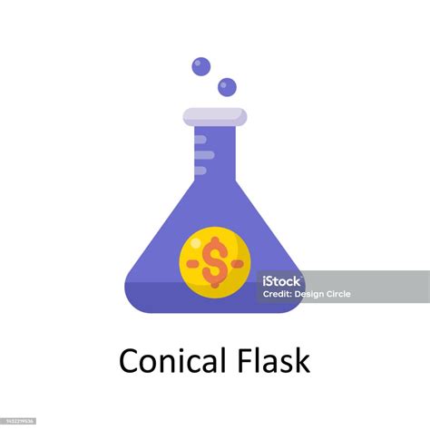 원뿔형 플라스크 벡터 솔리드 아이콘 디자인 일러스트레이션 흰색 배경 Eps 10 파일에 은행 및 지불 기호 계약서에 대한 스톡 벡터 아트 및 기타 이미지 Istock