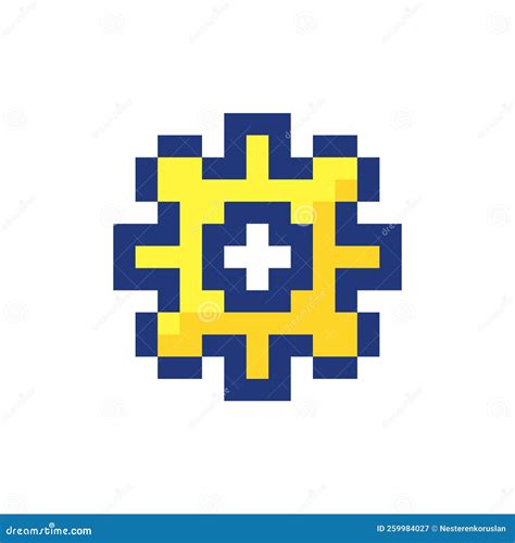 Settings Gear Pixelated RGB Color Ui Icon Stock Vector Illustration Of Isolated Repair 259984027