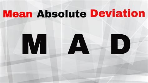 Mean Absolute Deviation Mad Youtube