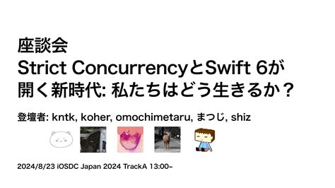 非公開スライド追加座談会 「strict Concurrencyとswift 6が開く新時代 私たちはどう生きるか？」 Speaker Deck