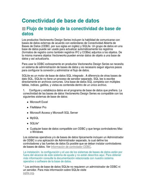 Conectividad De Base De Datos Pdf Sql Bases De Datos
