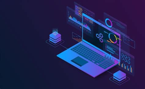 Premium Vector Isometric Laptop Analysis Information Futuristic