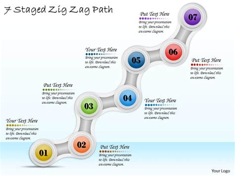 1113 Business Ppt Diagram 7 Staged Zig Zag Path Powerpoint Template Powerpoint Templates
