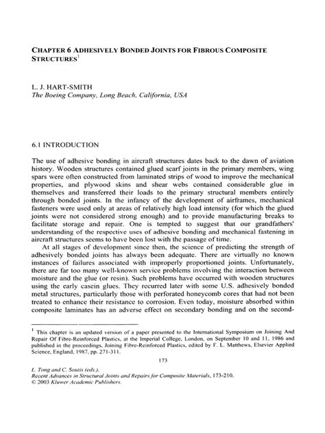 Adhesively Bonded Joints For Fibrous Composite Pdf Deformation