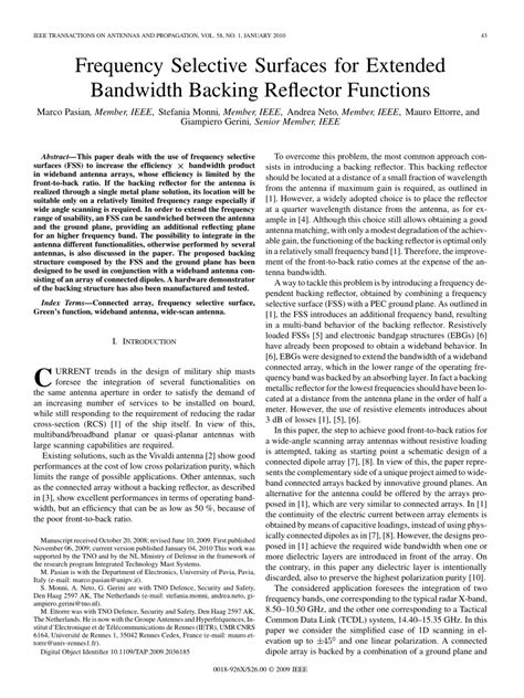 Pdf Frequency Selective Surfaces For Extended Bandwidth Backing