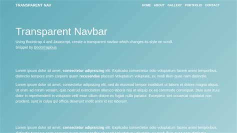 Bootstrap Transparent Navbar