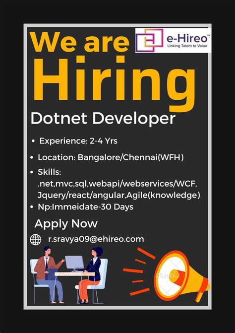 Hiring Dotnetdeveloper Immediate Wfh Bangalore Chennai Sravya Ruhema