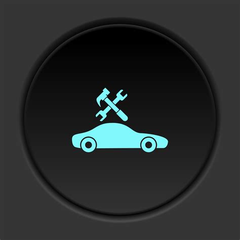 Dark Button Icon Hammer Options Car Button Banner Round Badge Interface For Application