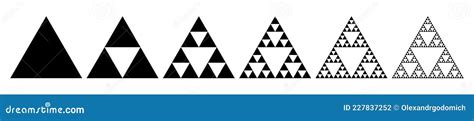 Sierpinski Triangle Evolution Steps Stock Vector Illustration Of Equilateral Power 227837252