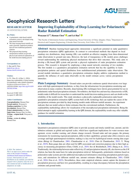 Pdf Improving Explainability Of Deep Learning For Polarimetric Radar Rainfall Estimation