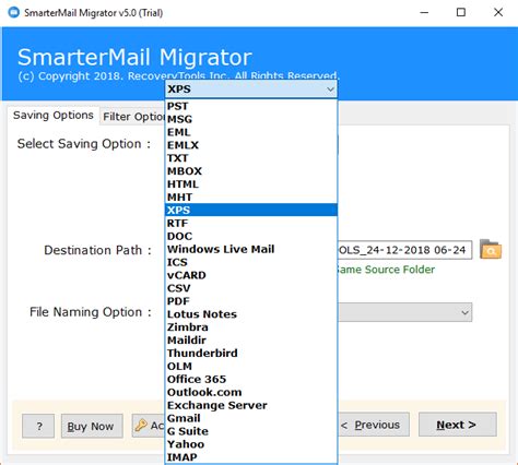 Convert SmarterMail Server To XPS XML Paper Specification Format