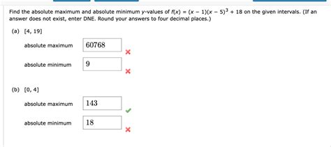 solved find the absolute maximum and absolute minimum