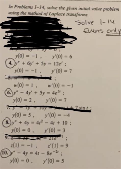 Solved In Problems 1 14 Solve The Given Initial Value