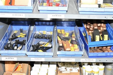 Lot Contents Of Shelf Including Chemicals Shop Supplies Tools