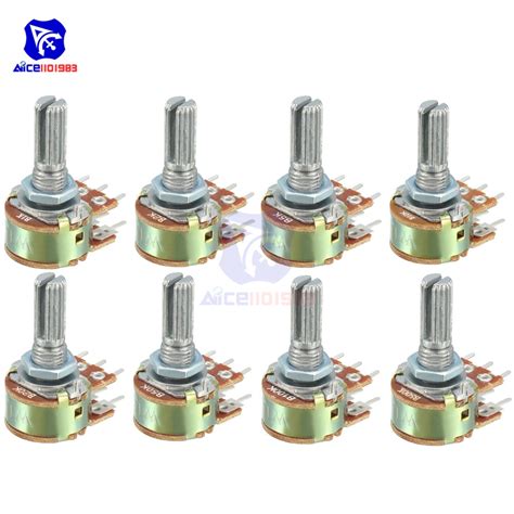 10pcslot Potentiometer Resistor 1k 2k 5k 10k 20k 50k 100k 250k 500k 1mΩ Ohm 6 Pin Linear Taper 10pcslot Potentiometer Resistor 1k 2k 5k 10k 20k 50k 100k 250k 500k 1mΩ Ohm 6 Pin Linear Taper