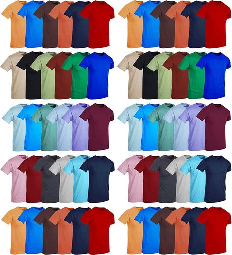 60 Pack Of Bulk Mens Cotton Crew Tshirts Assorted Wholesale Sleeve Tee