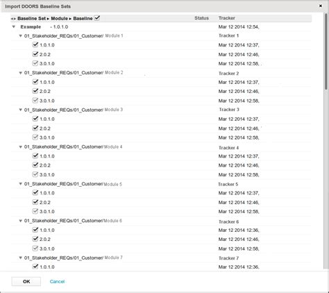 Importing Doors Projects Folders And Baseline Sets Via Codebeamer