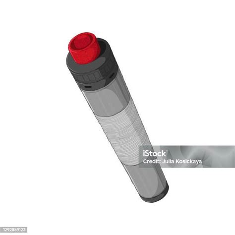 재건 가능한 물방울 분무기와 Vape 메크 모드 전자 담배 개념 만화 스타일의 다채로운 벡터 일러스트레이션 흰색 배경에 격리 전자 담배 연기에 대한 스톡 벡터 아트 및 기타