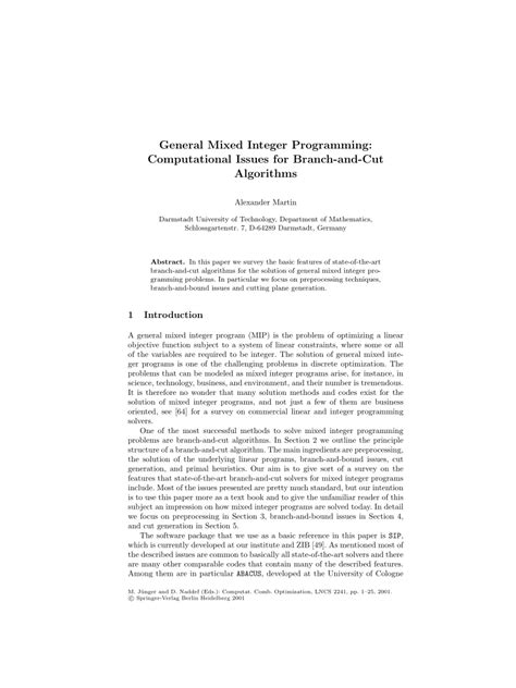 pdf general mixed integer programming computational issues for