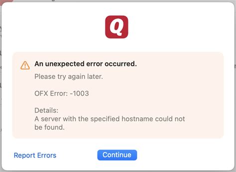 Becu Error Ofx 1003 — Quicken