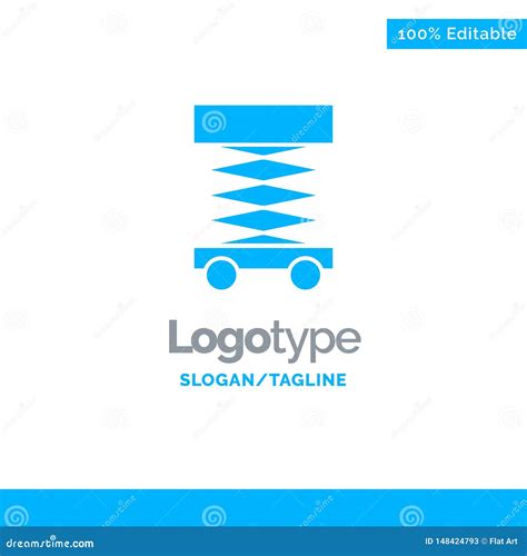 Construction Develop Scaffolding Structure Blue Solid Logo Template