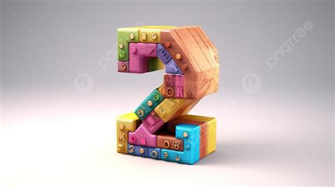 어린이를 위한 나무 알파벳 블록 장난감의 3d 렌더링2번 Abc 블록 나무 장난감 편지 배경 일러스트 및 사진 무료