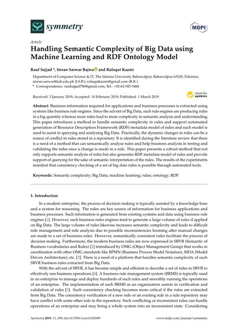 Pdf Handling Semantic Complexity Of Big Data Using Machine Learning