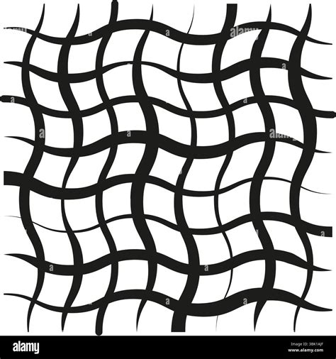 Wavy Grid Icon Abstract Mesh Shape Distorted Square Figure Vector