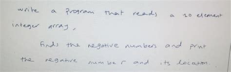 Solved Write Program That Reads E 10 Element Integer Array